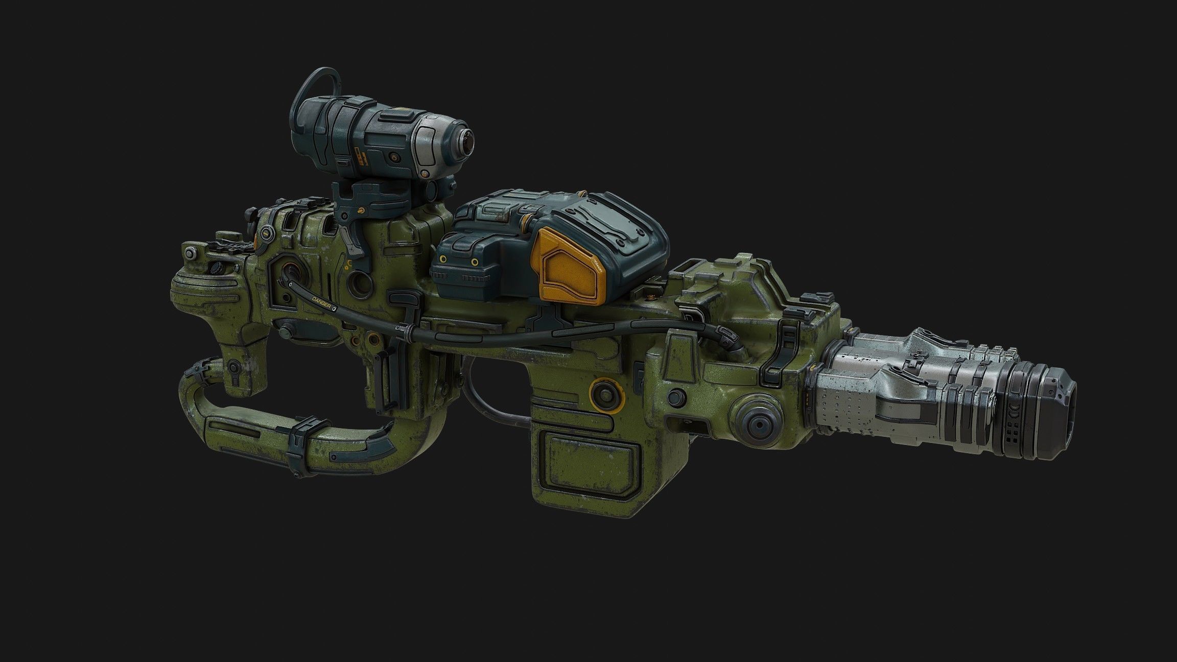 High poly detailed sci fi heavy assault weapon 3D model | CGTrader