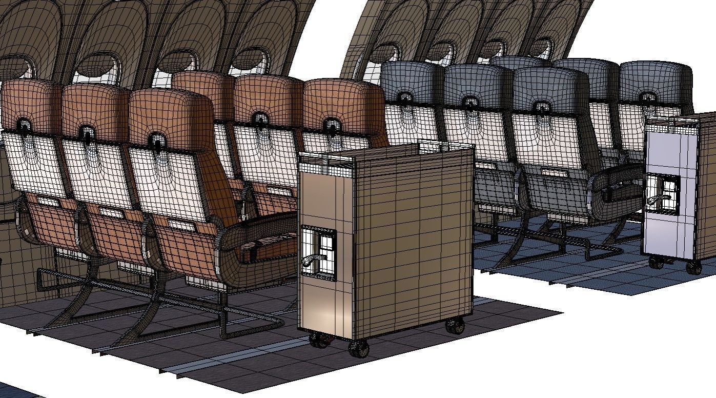 collection airplane chair 3 colors 3D model | CGTrader