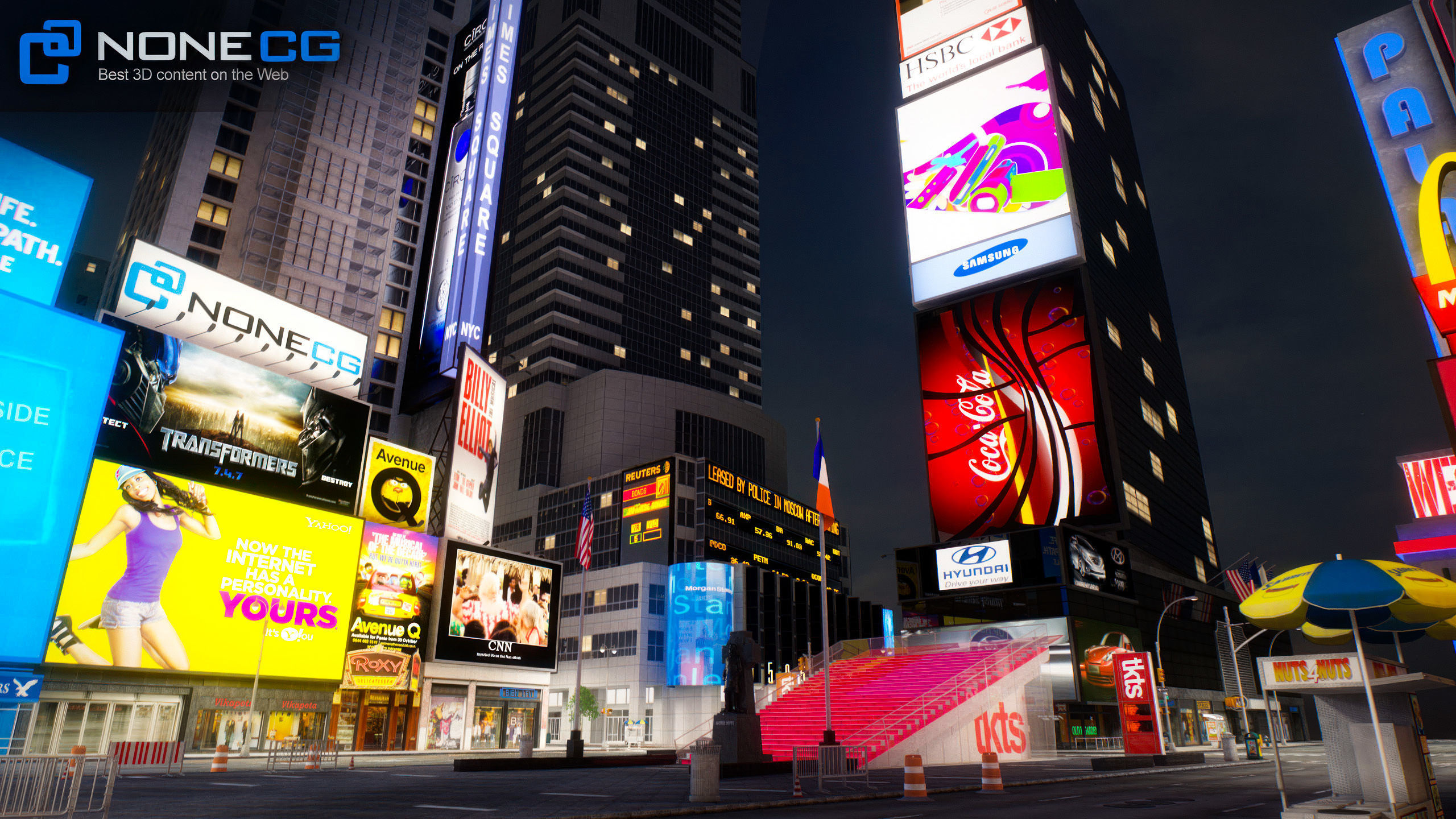 NYC Times Square v2 3D model animated | CGTrader