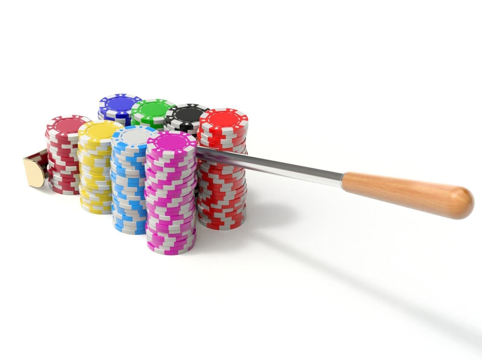 Roulette Rake With Chips 3D model | CGTrader