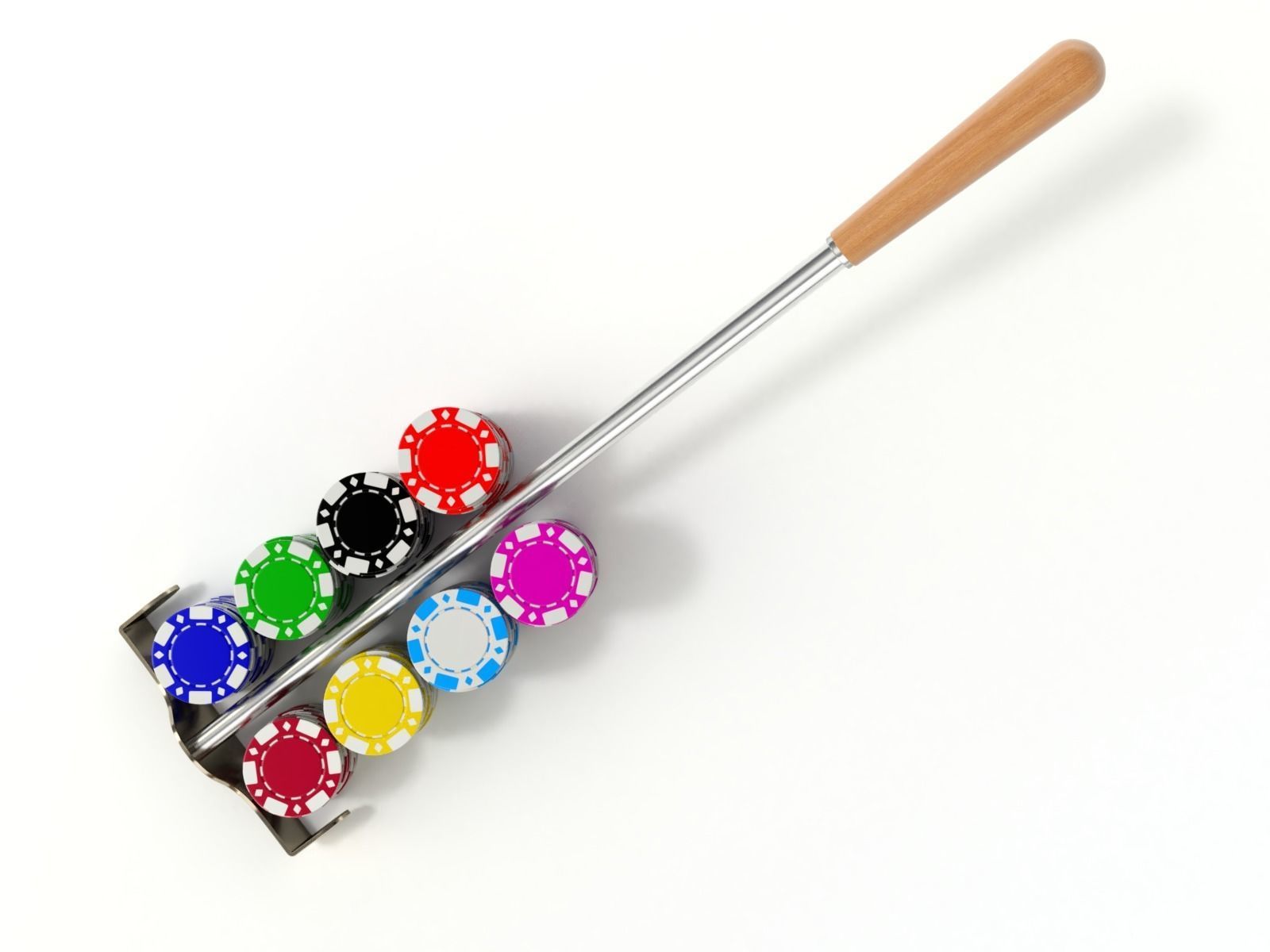 Roulette Rake With Chips 3D model | CGTrader