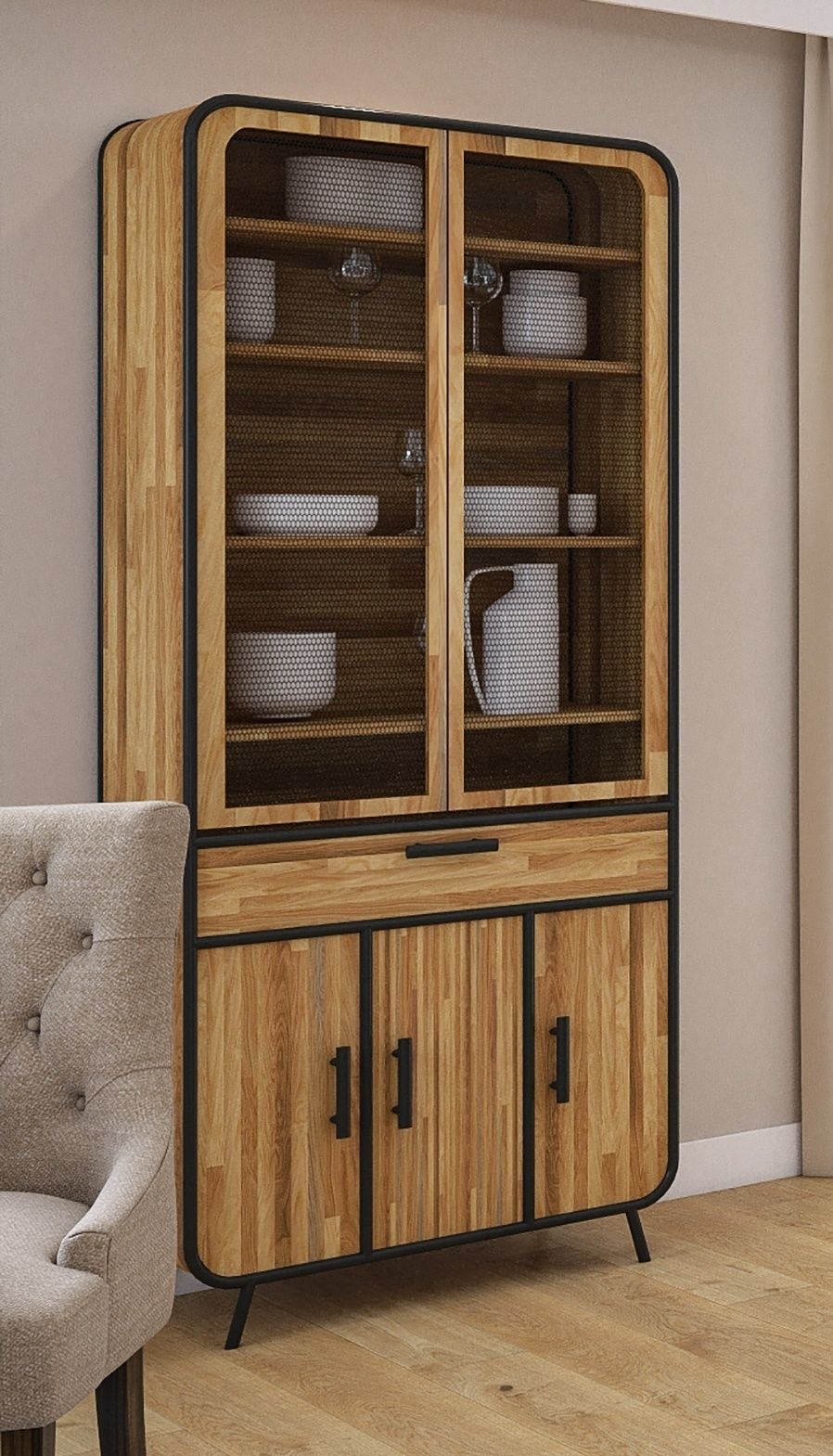 Wooden cabinet with netting 3D model | CGTrader