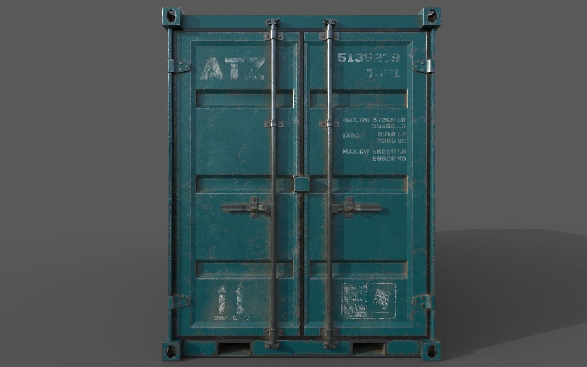 3D model Dark Teal Shipping Container PBR Low-Poly Game Ready 3D Model ...