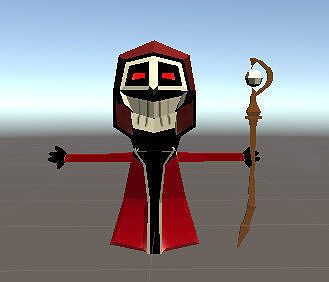 3D model Skeleton Low Poly character with cloak and scythe VR / AR ...