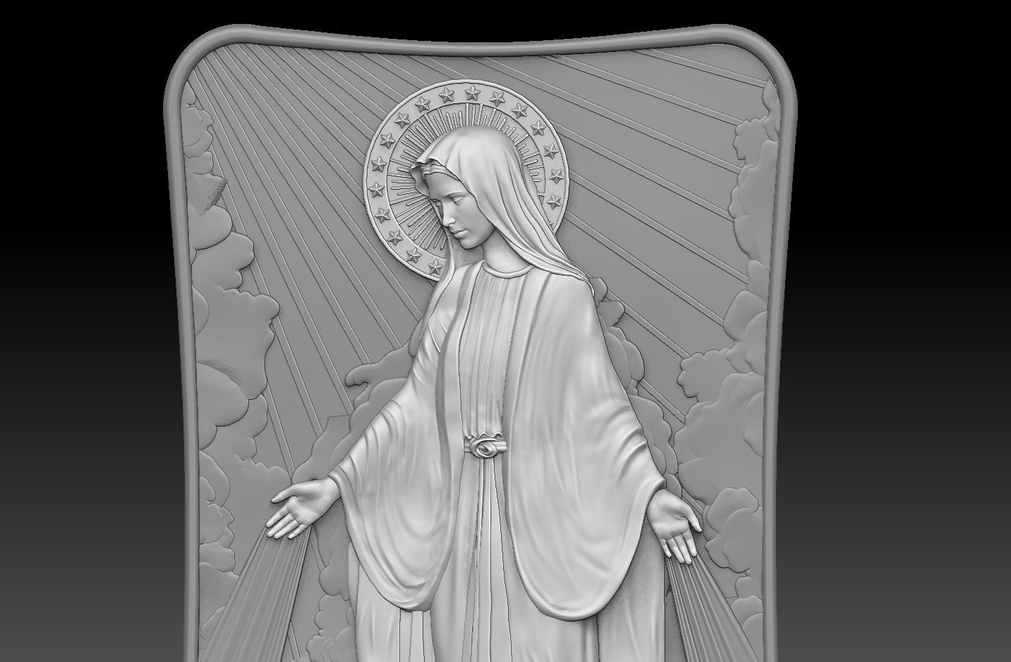 mother of Jesus Christ Mary Relief 3D model 3D printable | CGTrader