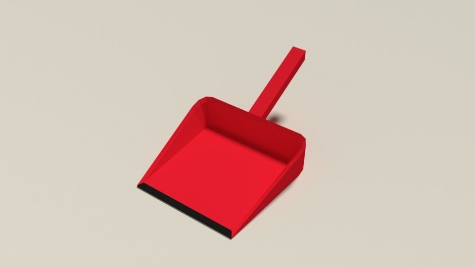 3D model Low Poly Cartoon Broom and Dustpan VR / AR / low-poly | CGTrader
