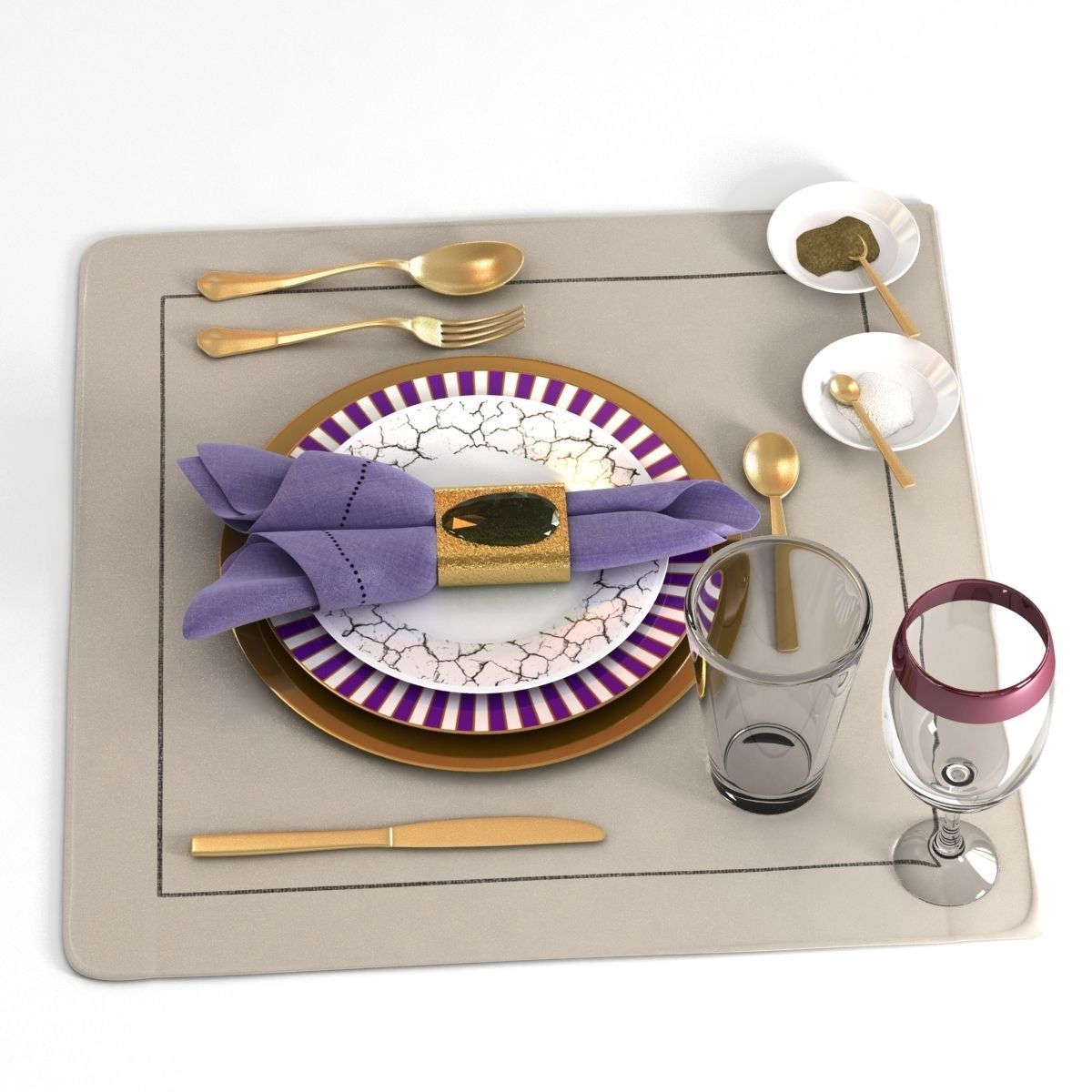 Dinnerware Table Set 3D model | CGTrader