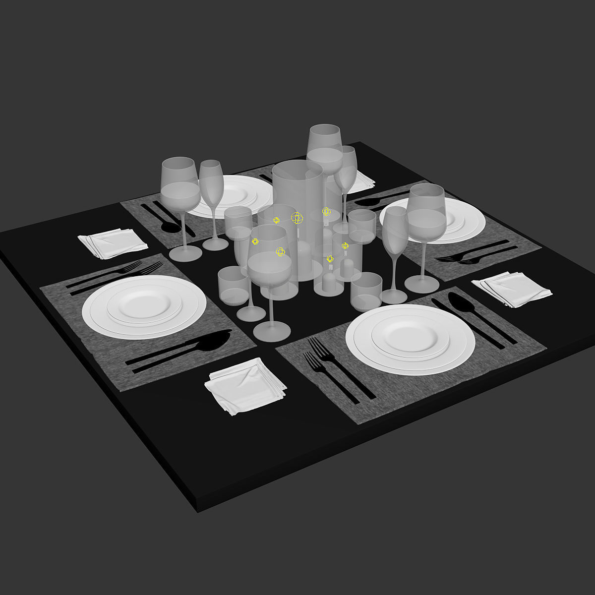 Table setting 14 3D model | CGTrader