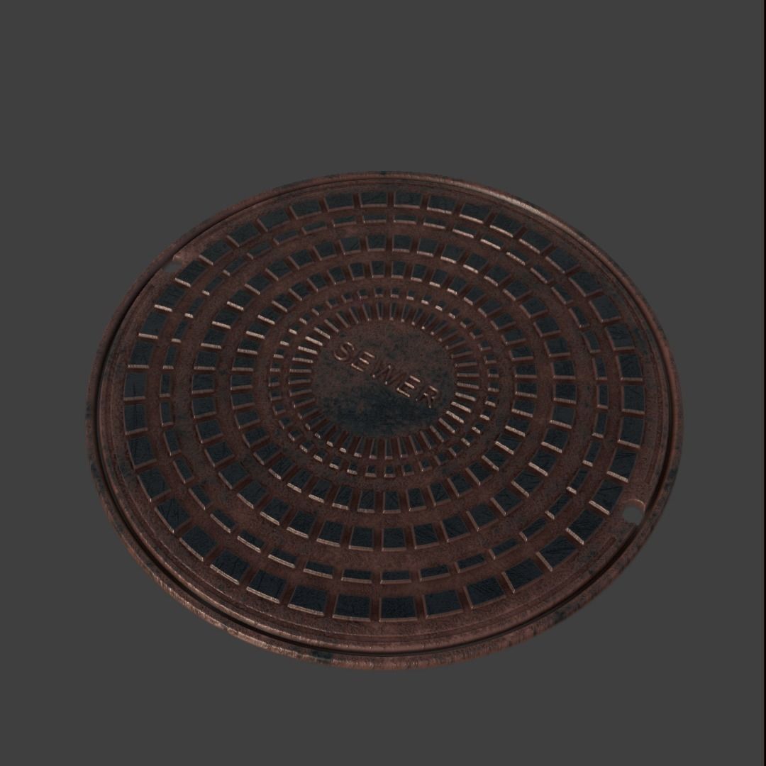 Texture Manhole-Sewer-Drain Covers 15 PBR Texture Set VR / AR / low ...