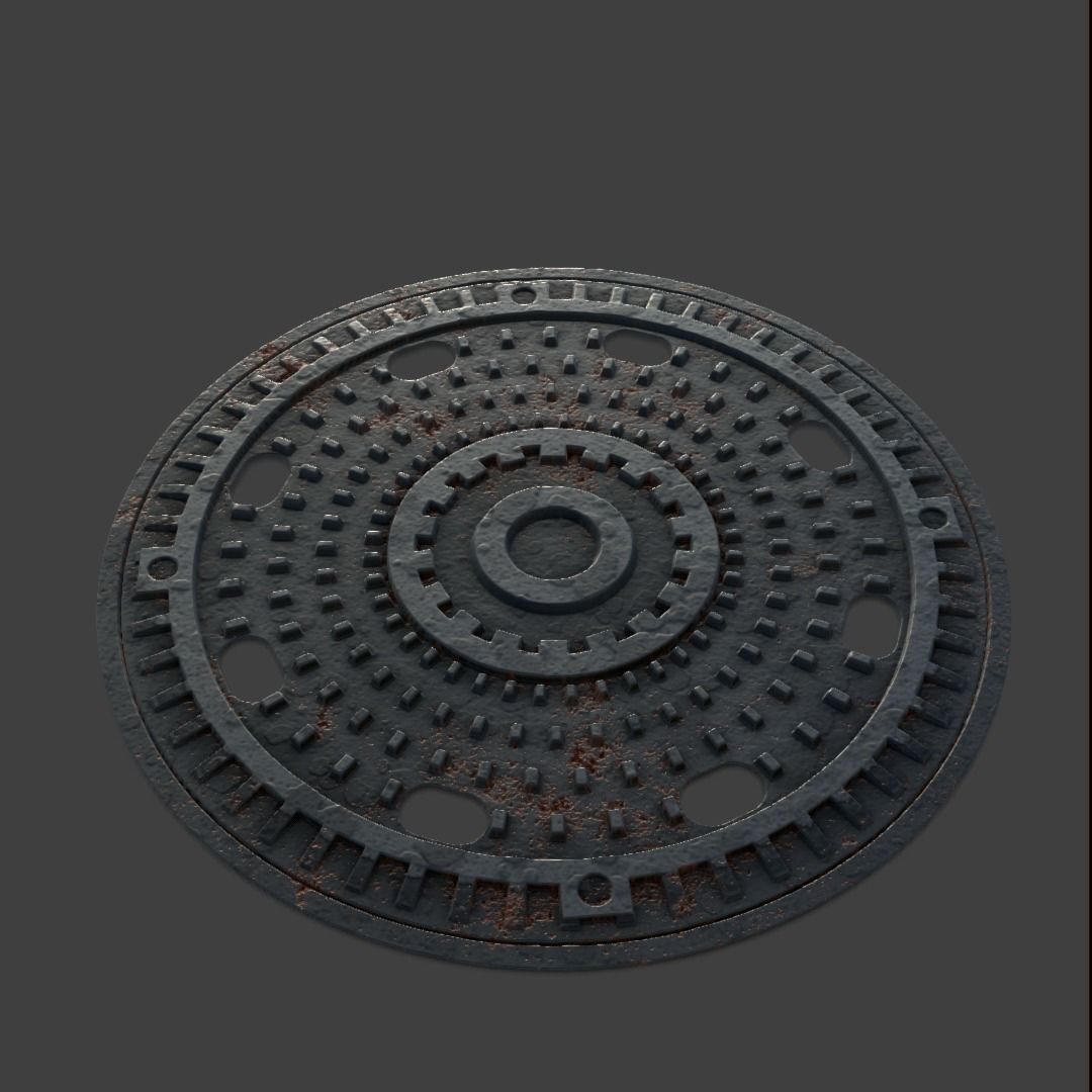 Texture Manhole-Sewer-Drain Covers 15 PBR Texture Set VR / AR / low ...