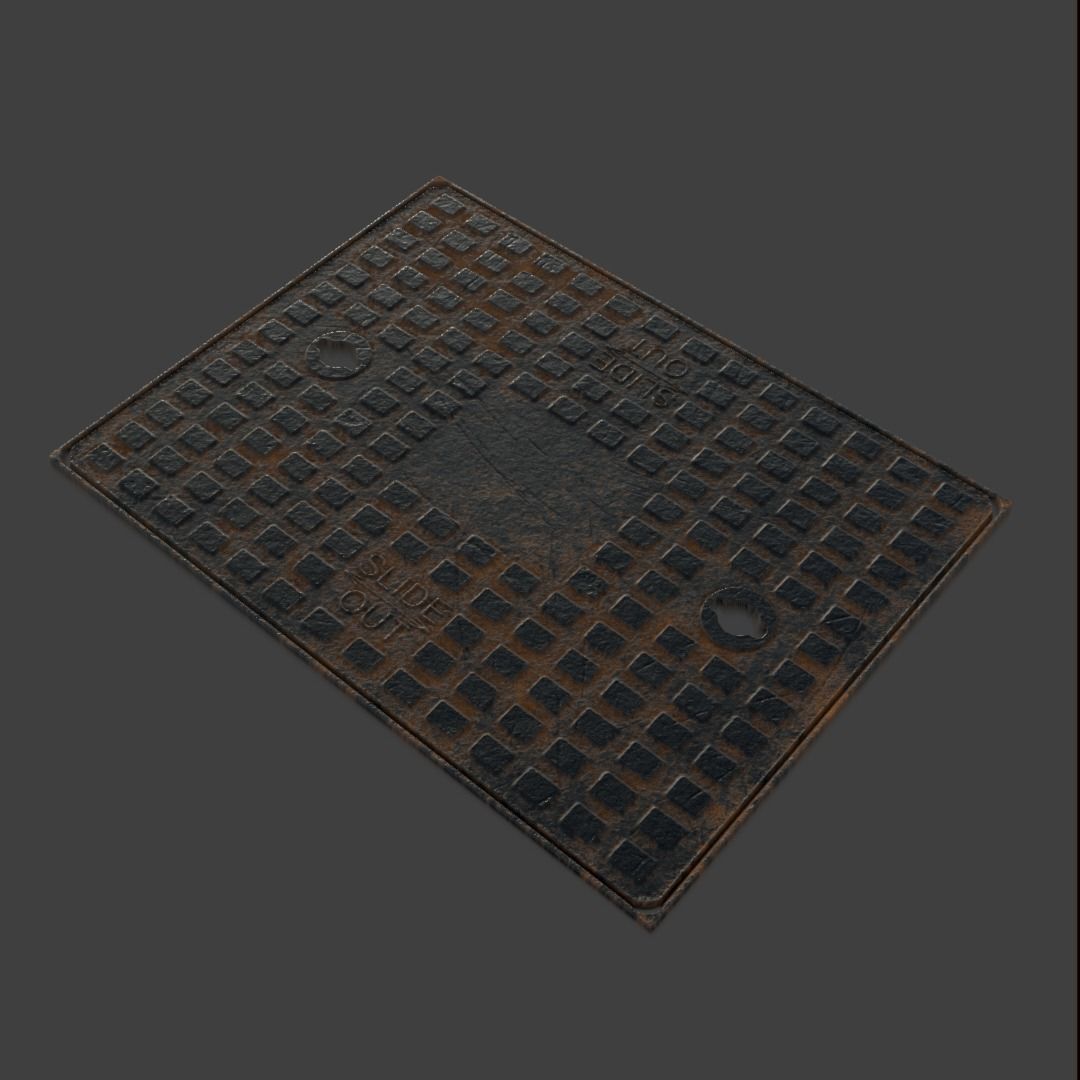 Texture Manhole-Sewer-Drain Covers 15 PBR Texture Set VR / AR / low ...