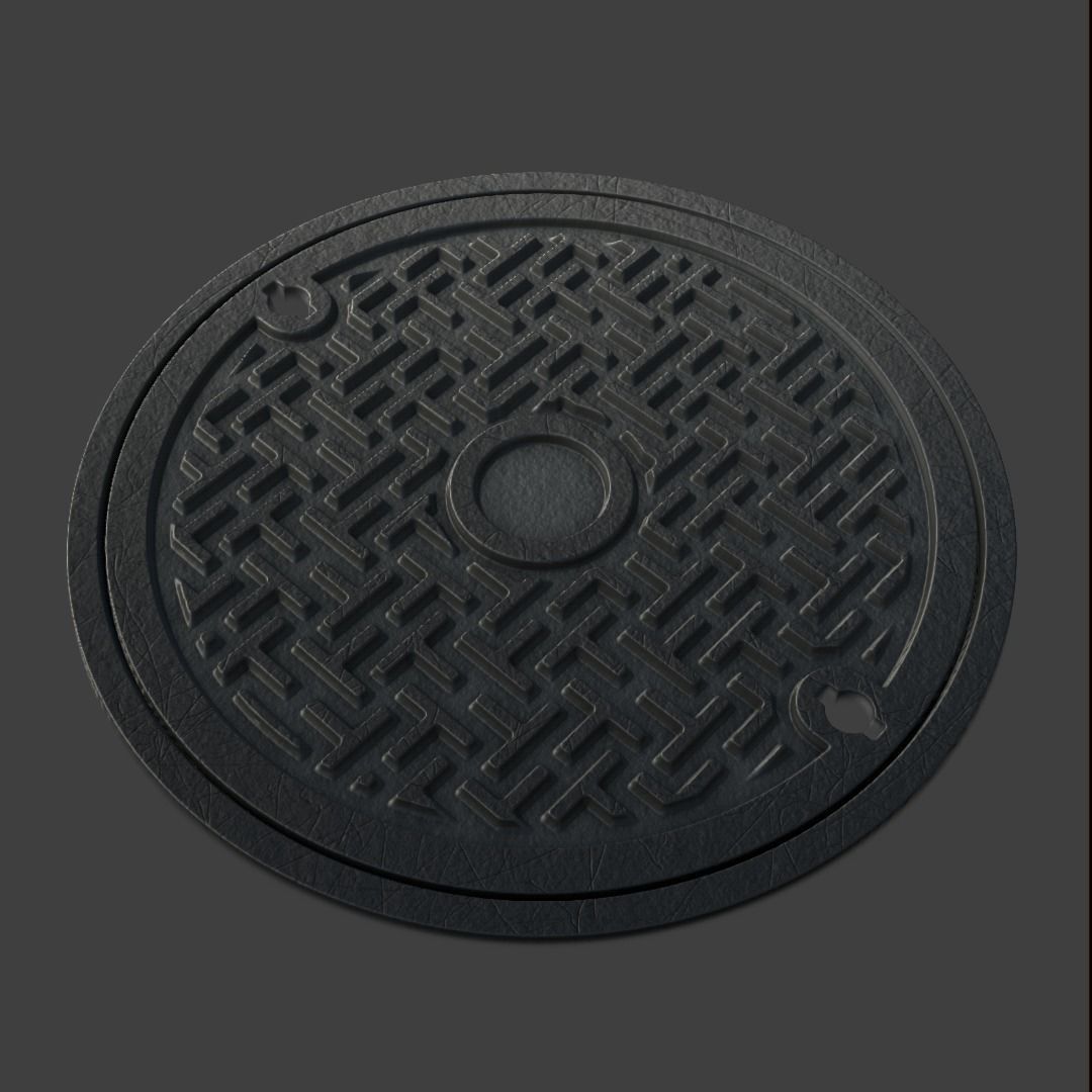 Texture Manhole-Sewer-Drain Covers 15 PBR Texture Set VR / AR / low ...