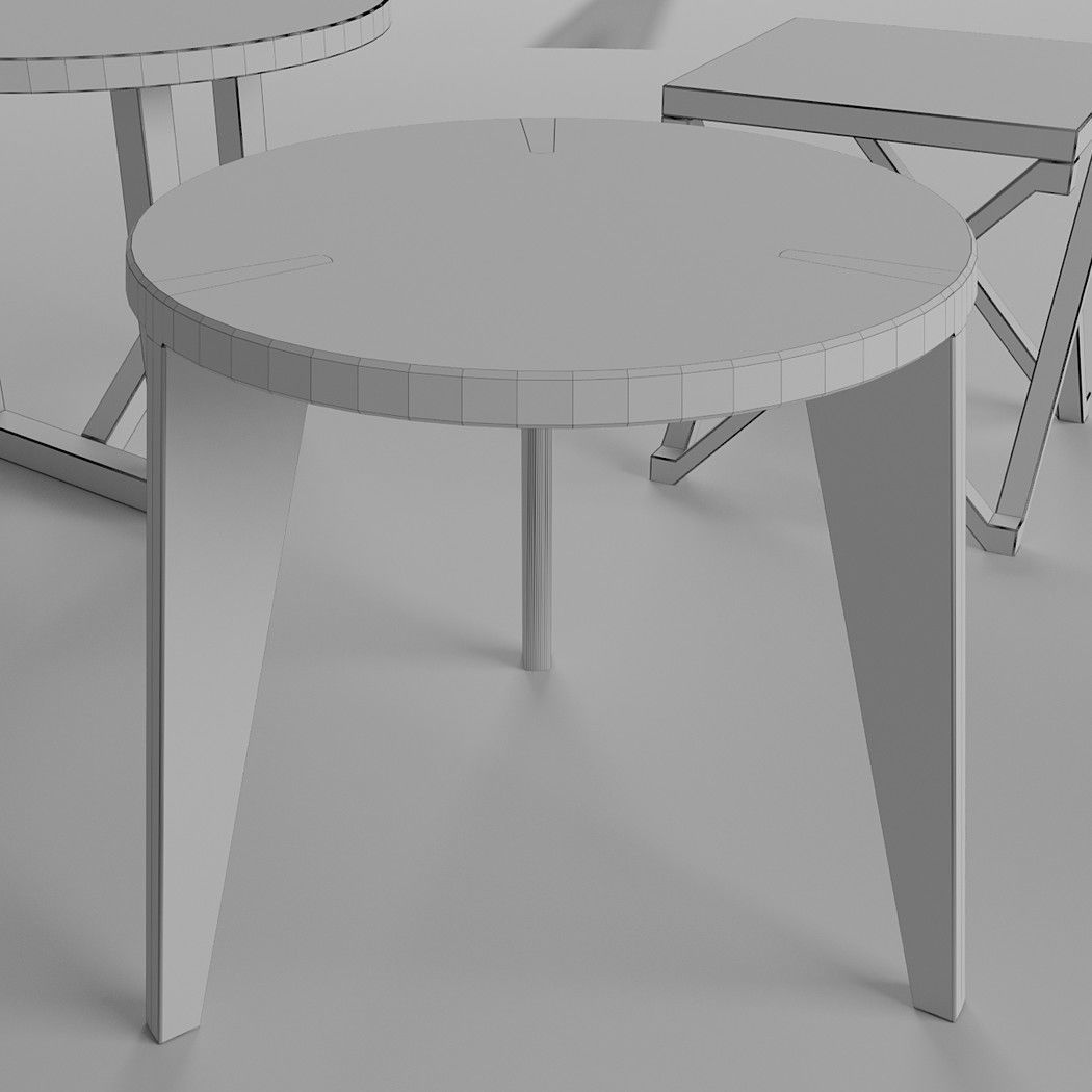 3 tables three different side free 3D model | CGTrader