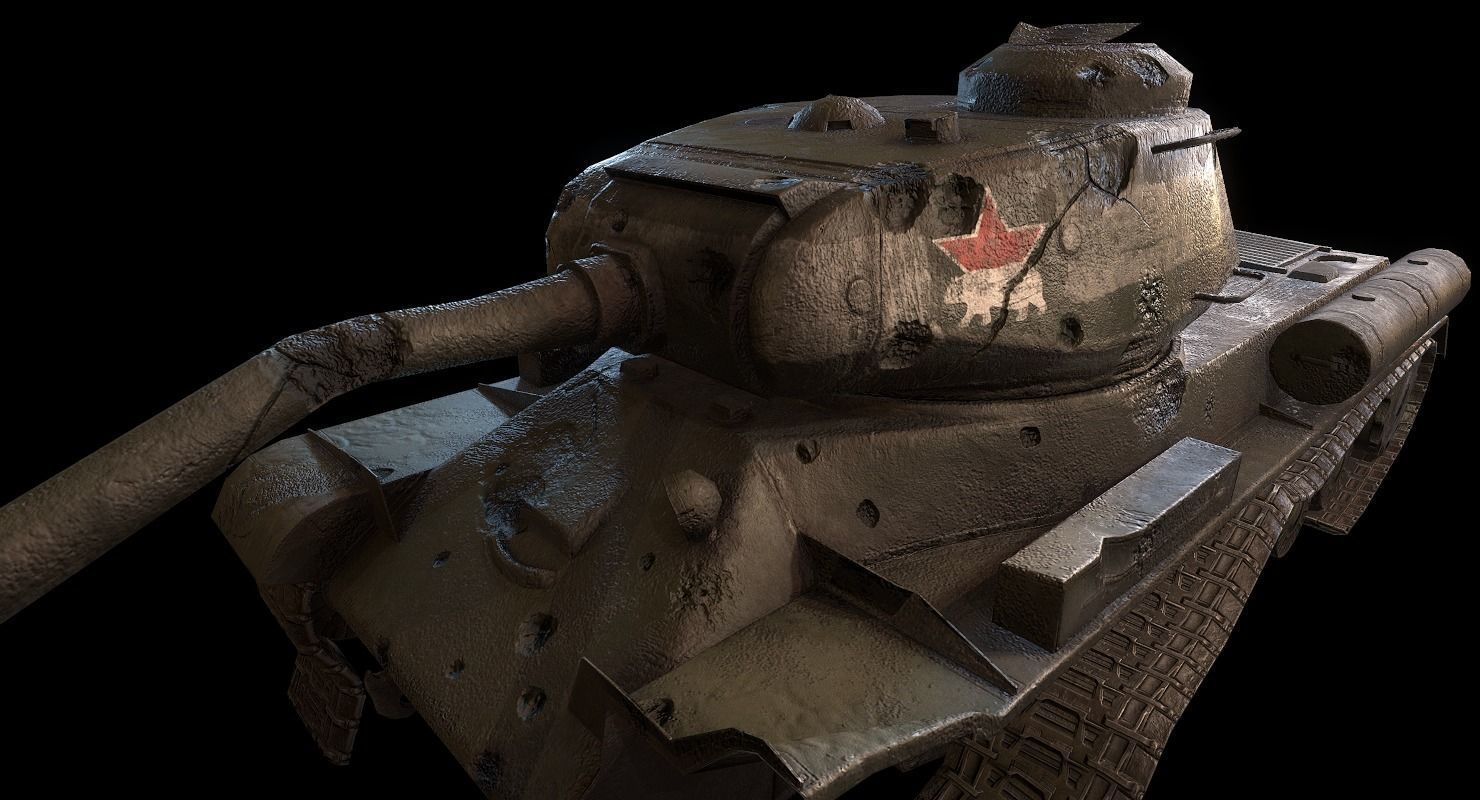 3D model IS2-2 Soviet PBR Unity Game Ready tank model VR / AR / low ...