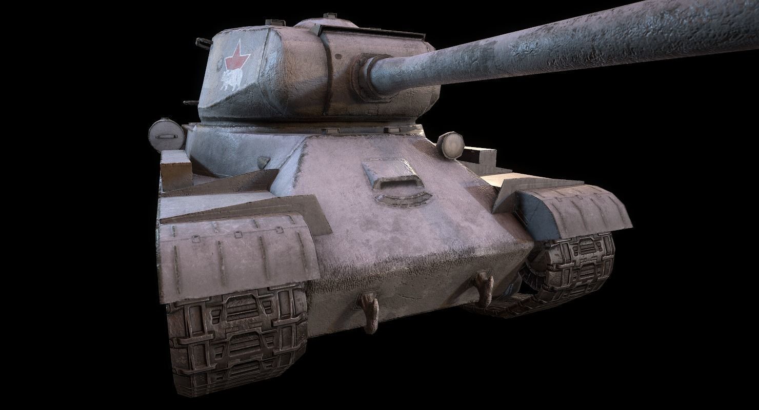 3D model IS2-2 Soviet PBR Unity Game Ready tank model VR / AR / low ...