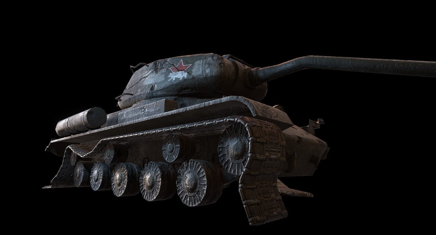 3D model IS2-2 Soviet PBR Unity Game Ready tank model VR / AR / low ...