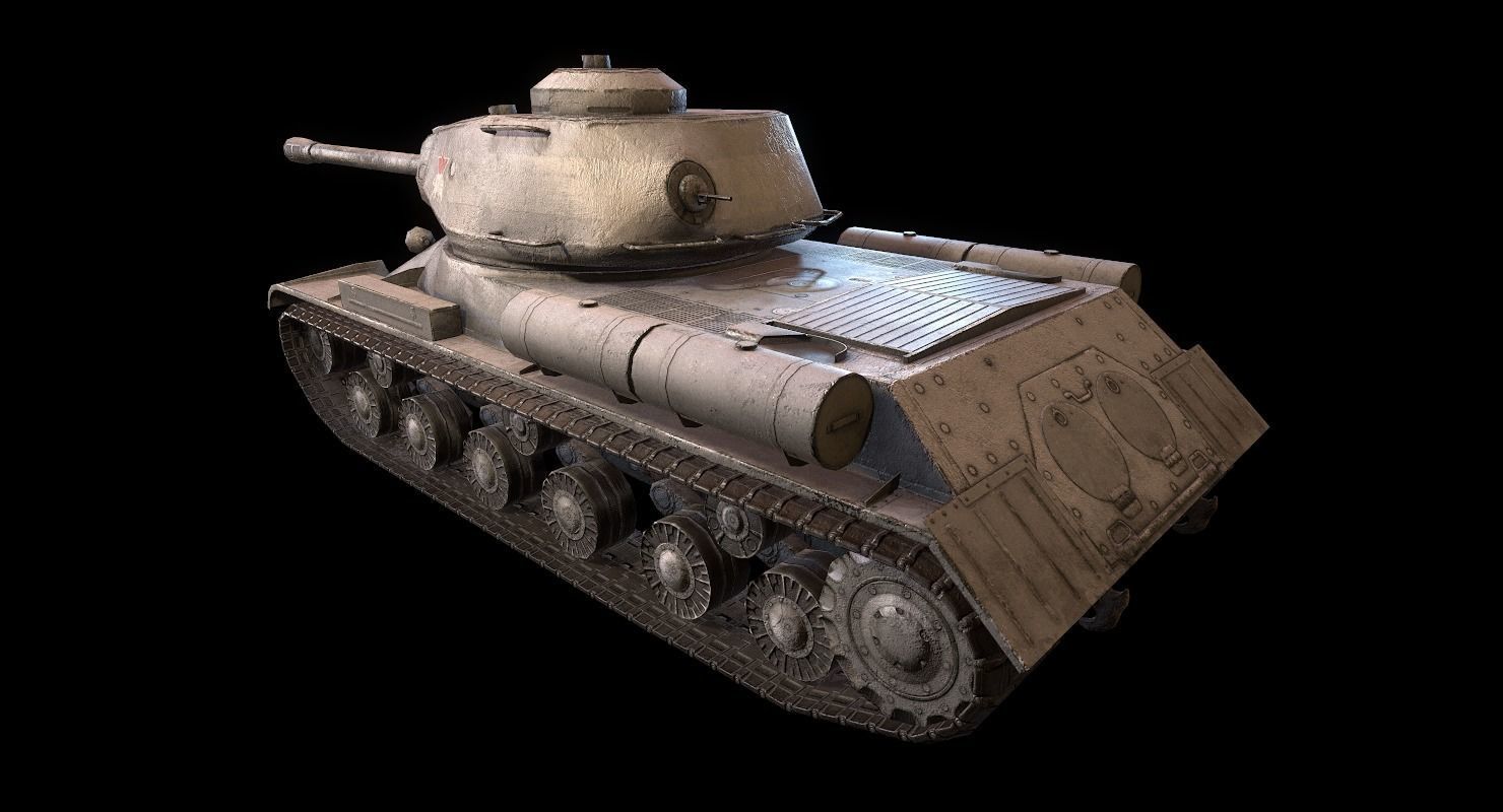 3D model IS2-2 Soviet PBR Unity Game Ready tank model VR / AR / low ...