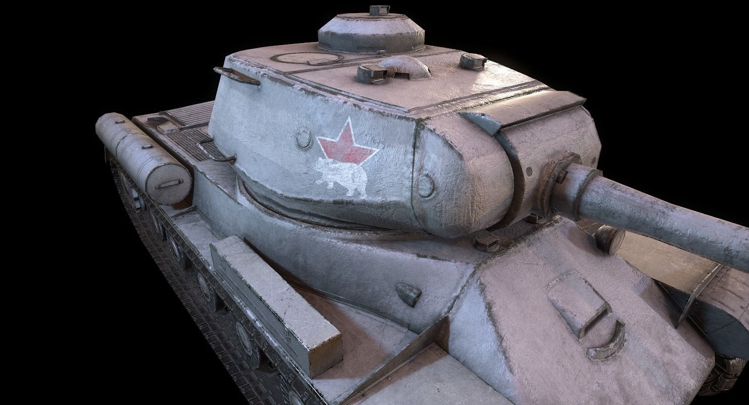 3D model IS2-2 Soviet PBR Unity Game Ready tank model VR / AR / low ...