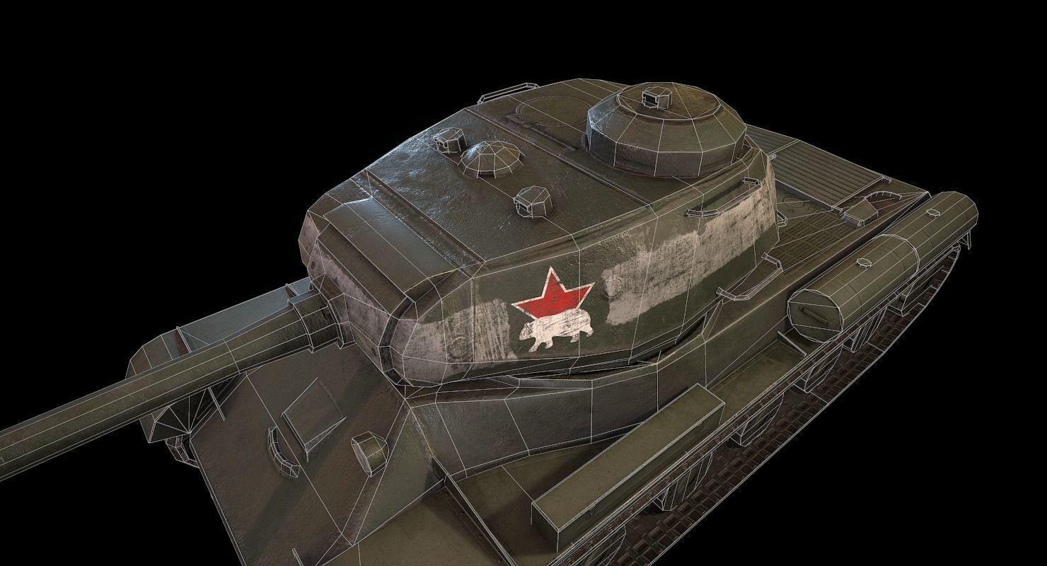 3D model IS2-2 Soviet PBR Unity Game Ready tank model VR / AR / low ...