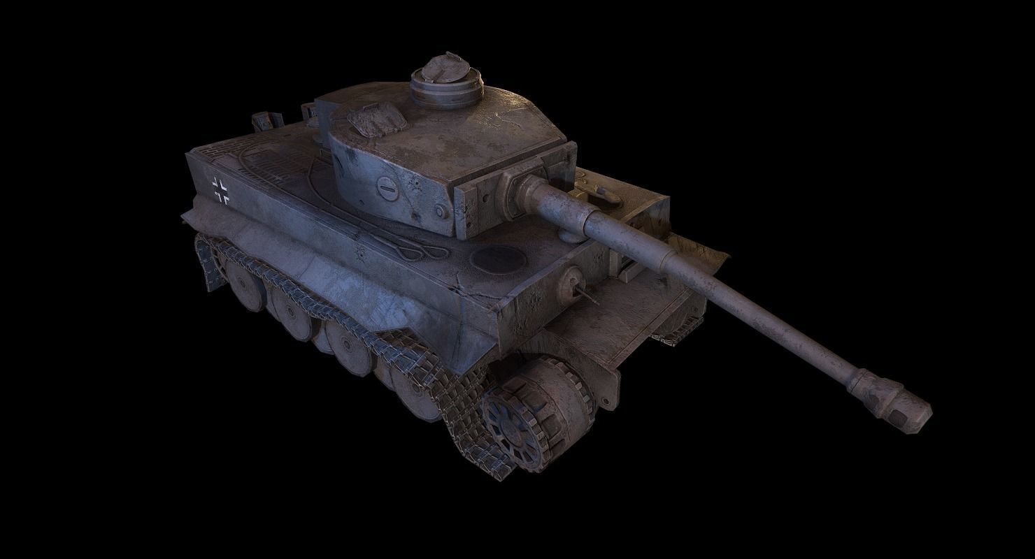 3D model Tiger Germany PBR Unity Game Ready tank model VR / AR / low ...