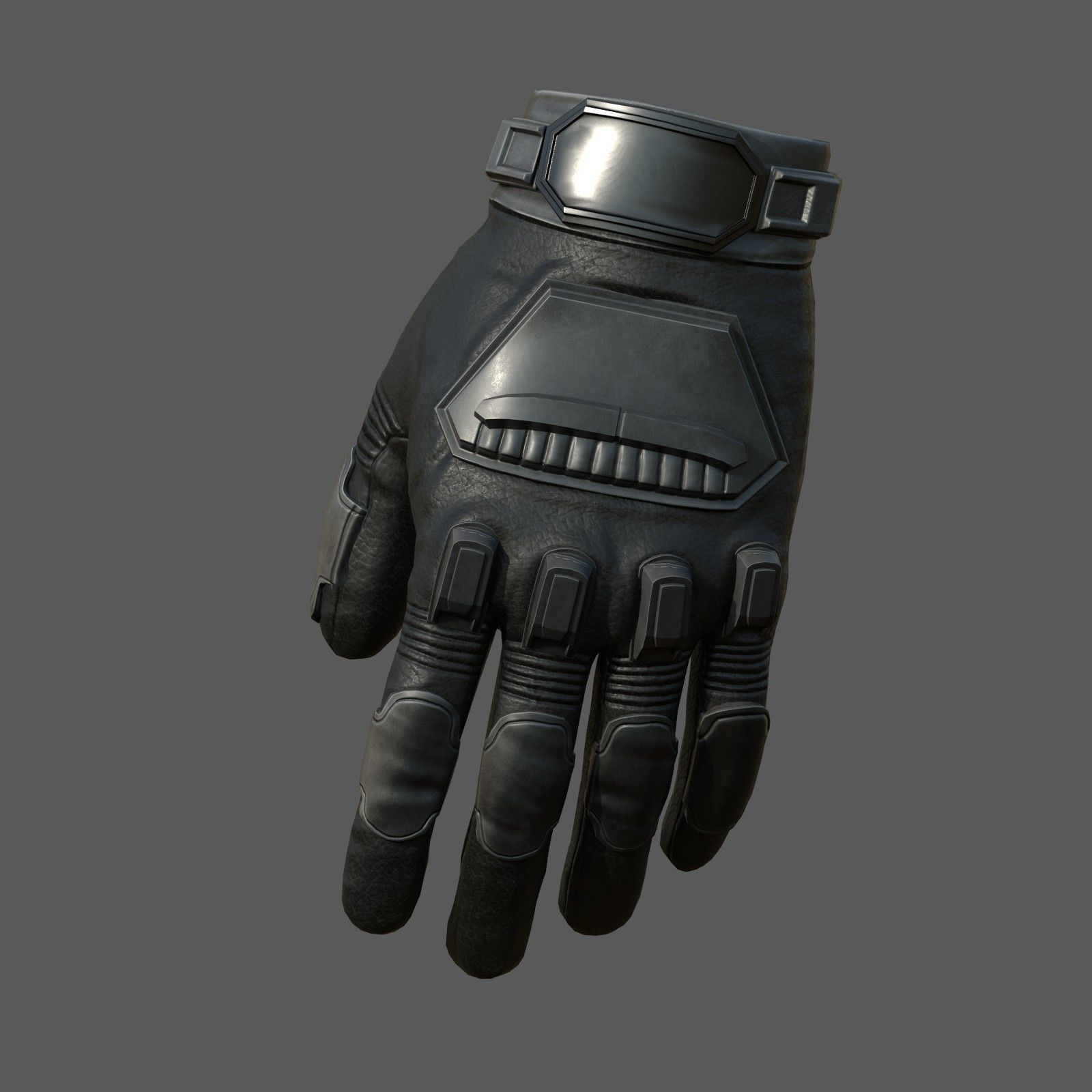 3D model Gloves Sci-fi military fantasy cyborg armor develop VR / AR ...