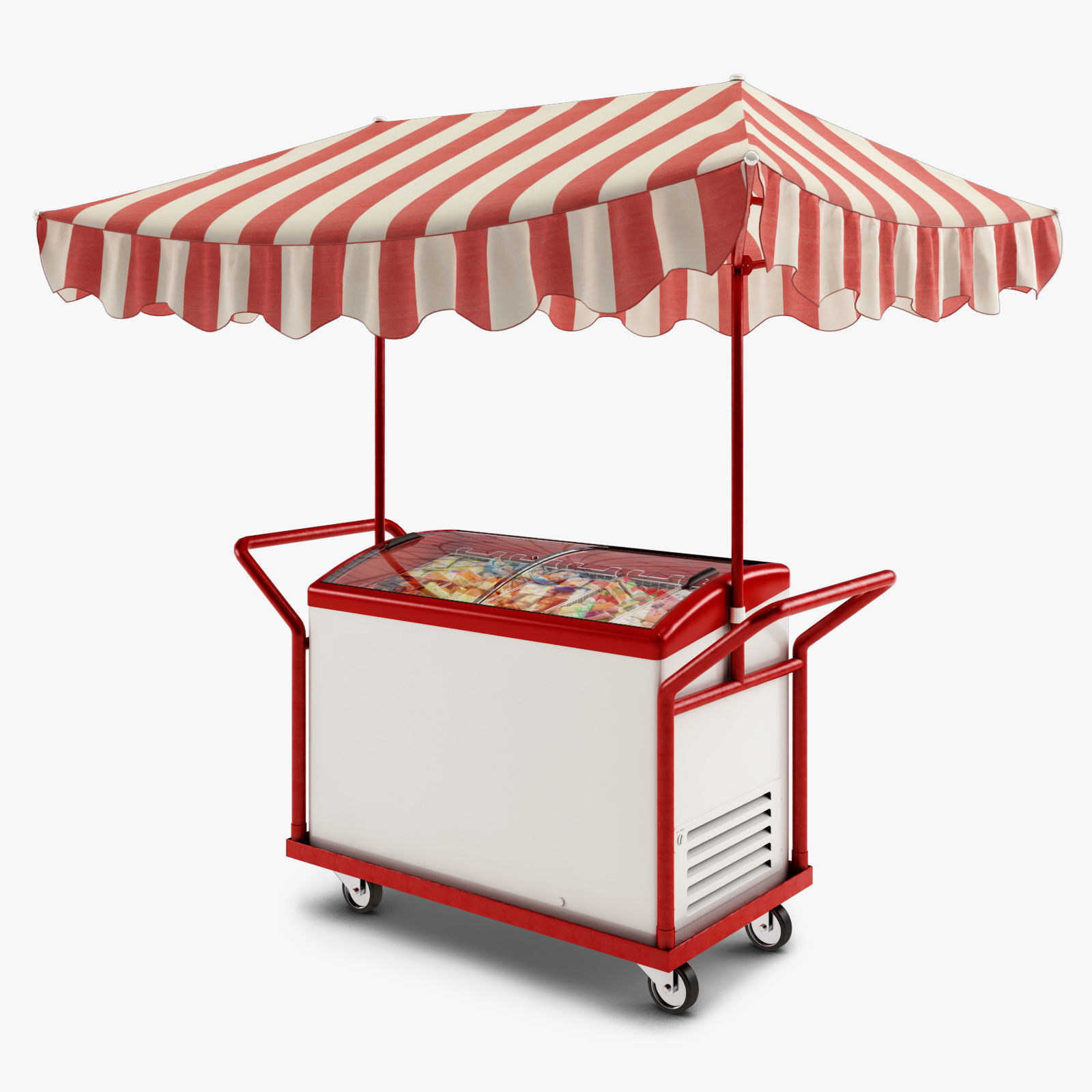 Hand Trolley with Display Freezer 3D model | CGTrader