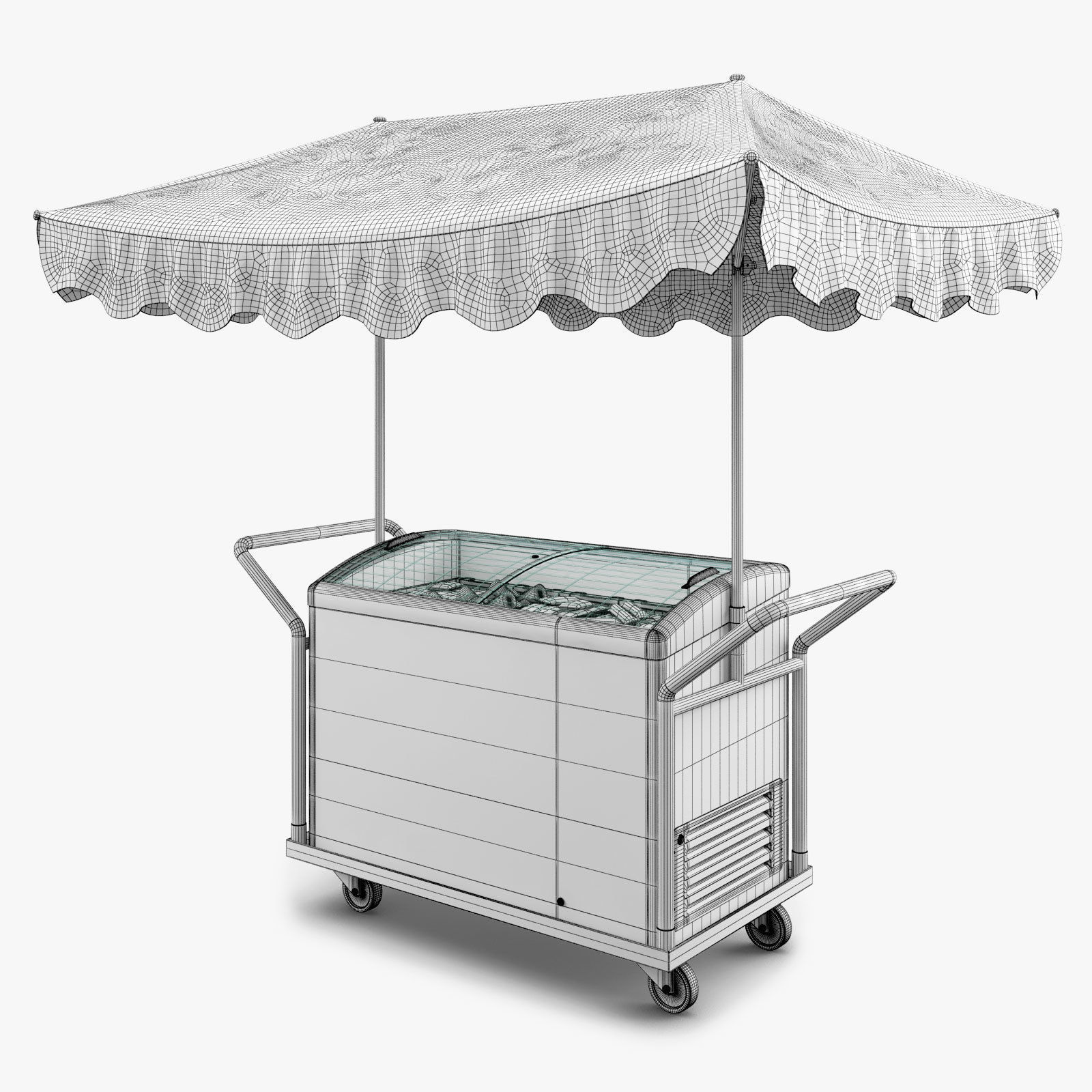 Hand Trolley with Display Freezer 3D model | CGTrader