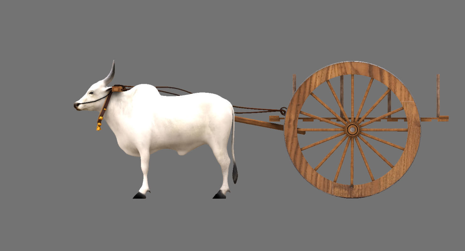 Bullock cart 3d model 3D model | CGTrader
