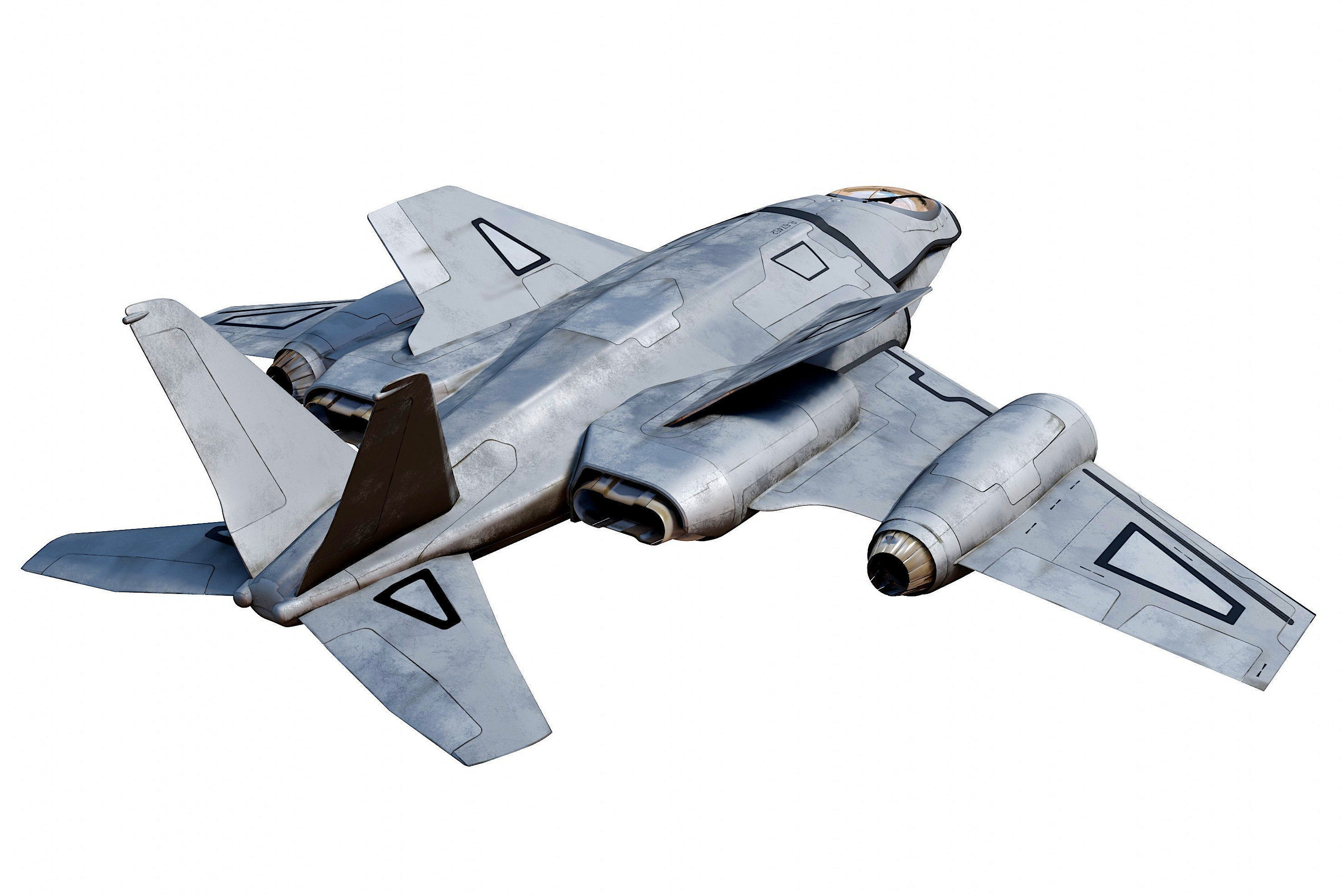 3D model scifi interceptor aircraft VR / AR / low-poly | CGTrader
