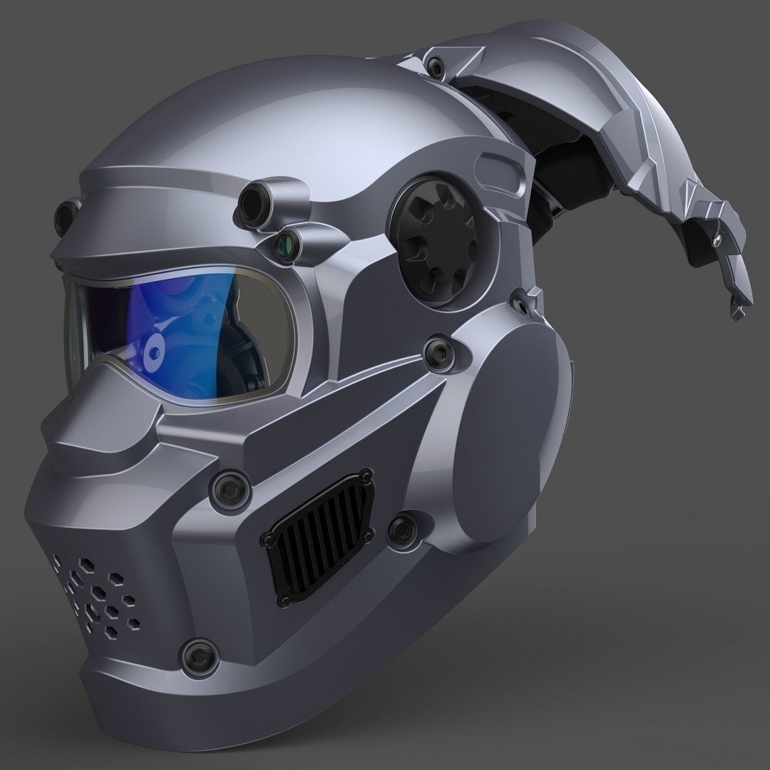 CAD-friendly models kit Helmet H1V1 and male head M1P1D0V1head 3D model ...