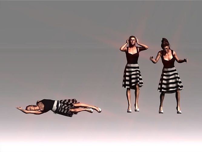 Female bad health motions for iclone 3D model animated | CGTrader