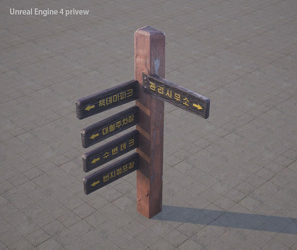 3D model Direction information pole VR / AR / low-poly | CGTrader