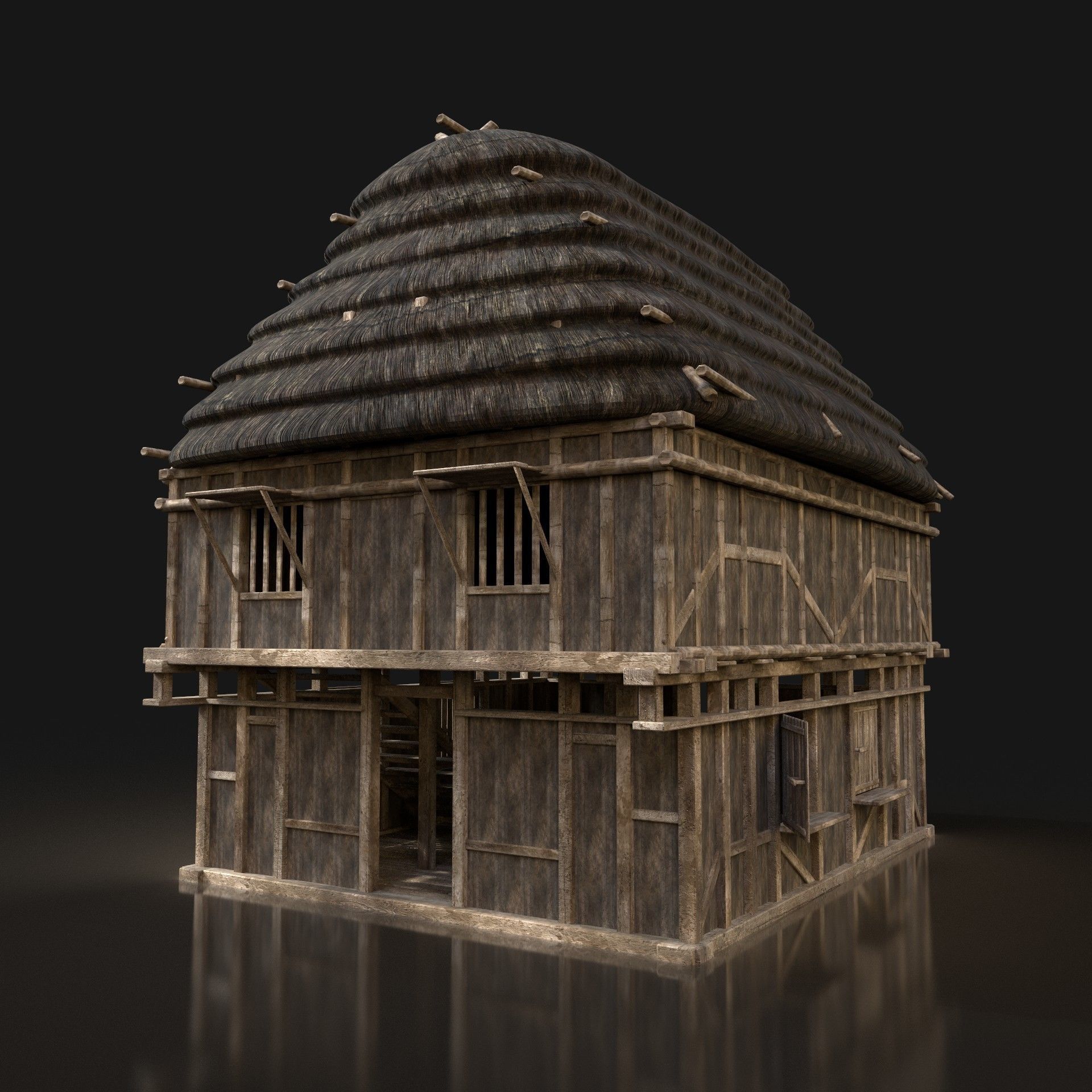 Next Gen AAA THATCHED FANTASY MEDIEVAL WOODEN GRANARY SILO HOUSE free ...