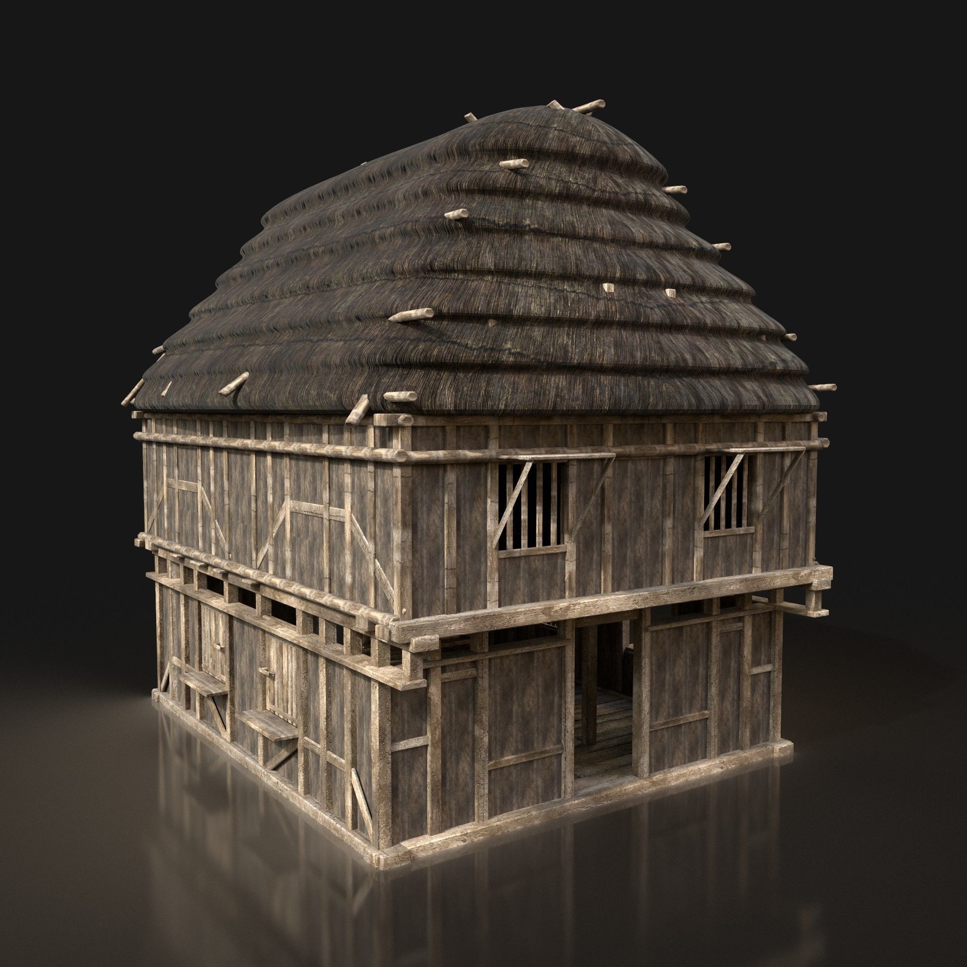 Next Gen AAA THATCHED FANTASY MEDIEVAL WOODEN GRANARY SILO HOUSE free ...