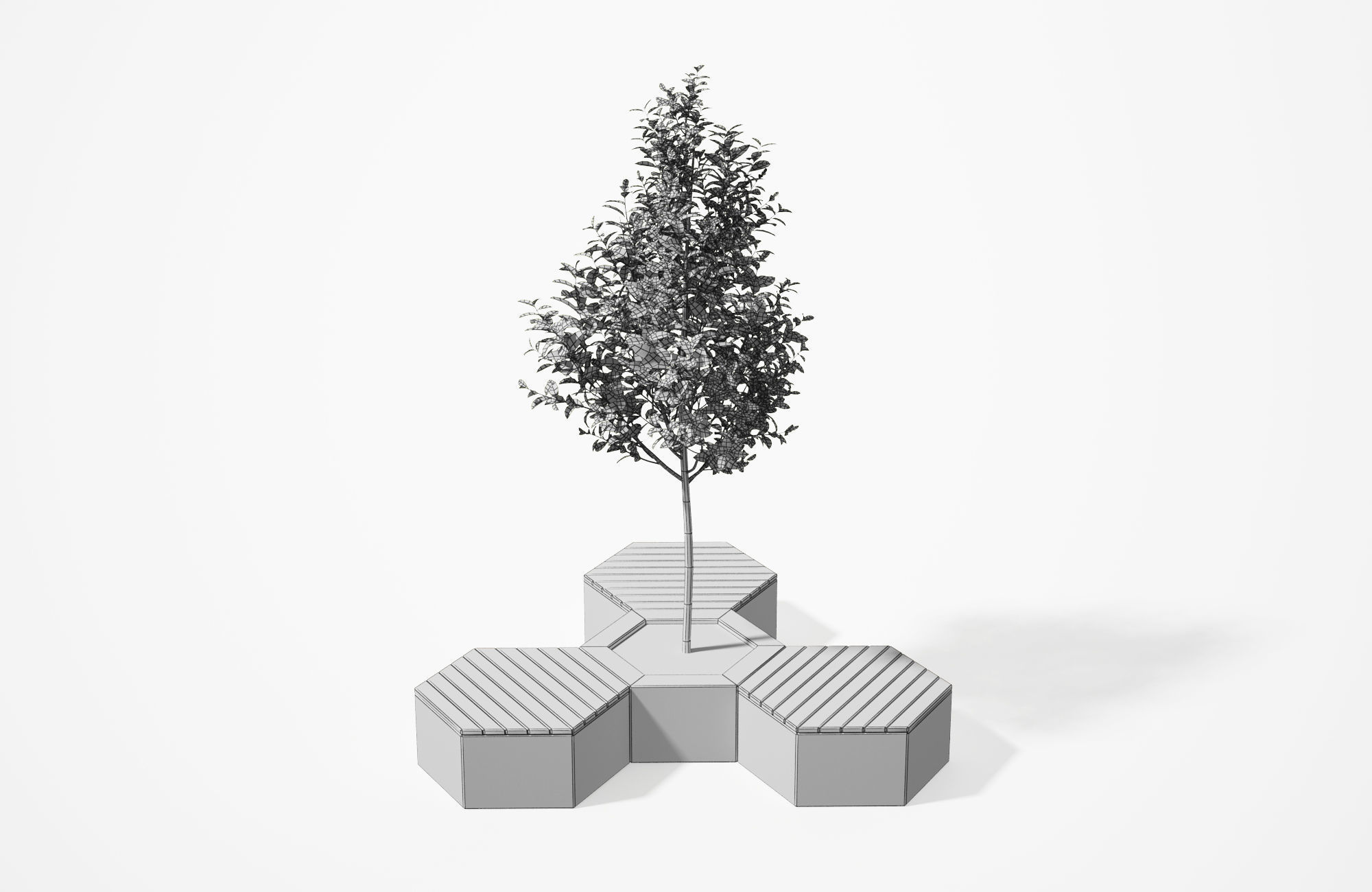 Geometric Street Bench 3D model | CGTrader