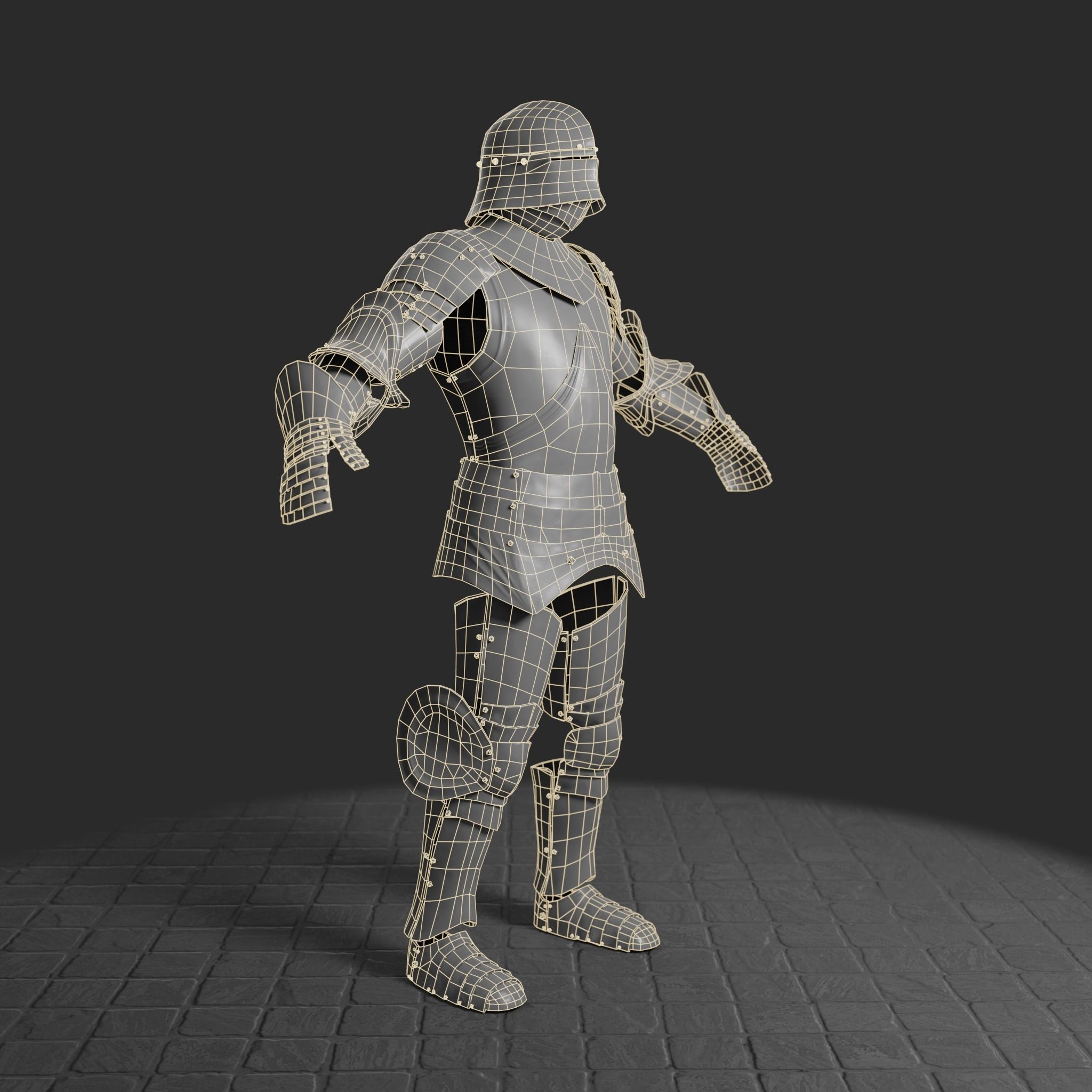 3D model Medieval armor set 002 VR / AR / low-poly | CGTrader