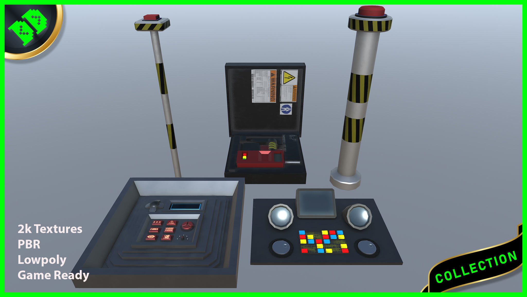 Sci fi Buttons Levers and Gears Vol 1 3D model | CGTrader