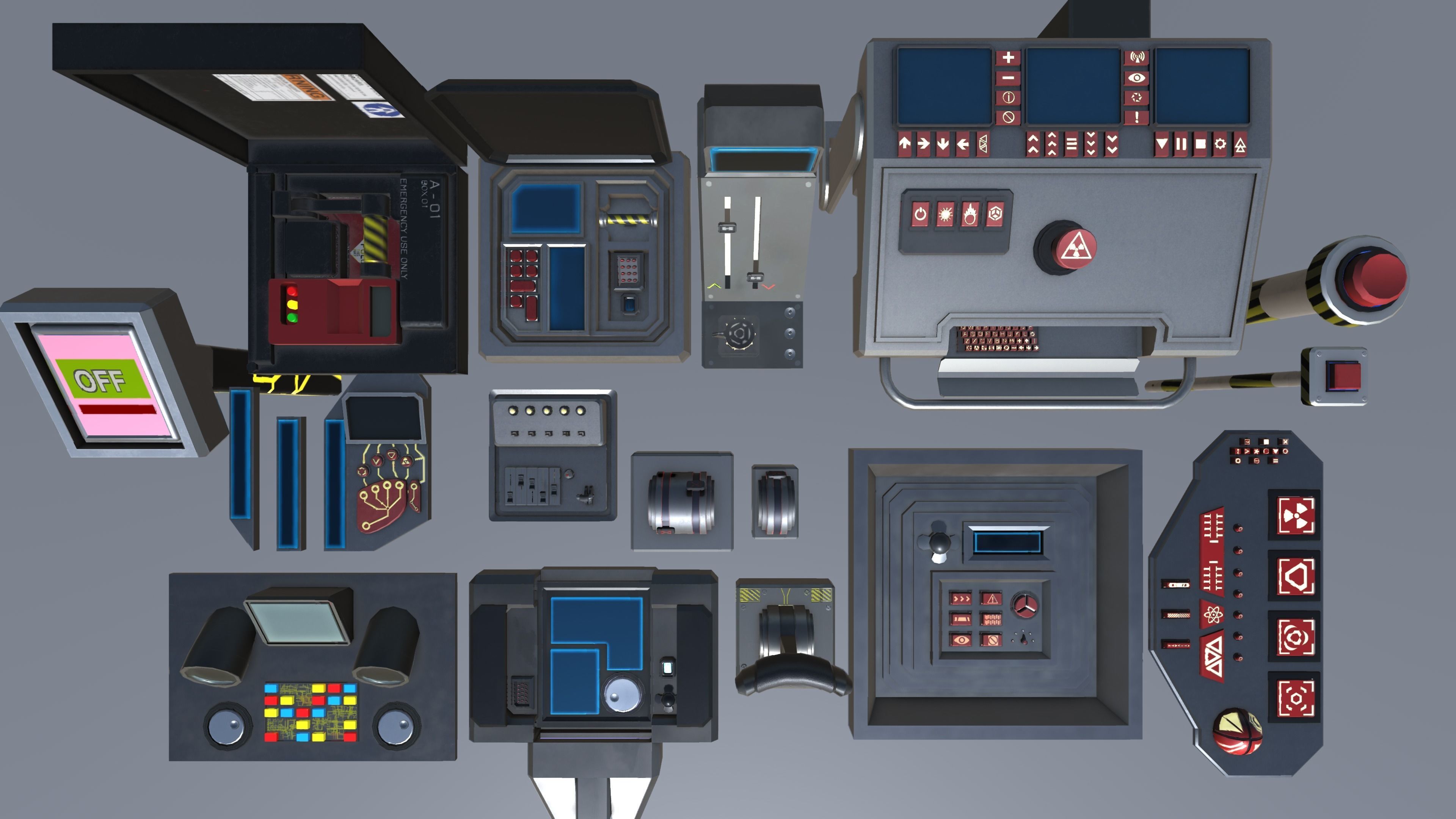 3D model Sci fi Buttons Levers and Gear Ultimate Pack VR / AR / low-poly animated | CGTrader