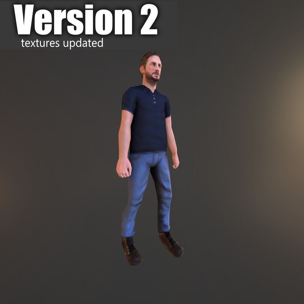 3D model Casual Man with Polo Shirt - With VRCHAT VISEMES VR / AR / low ...