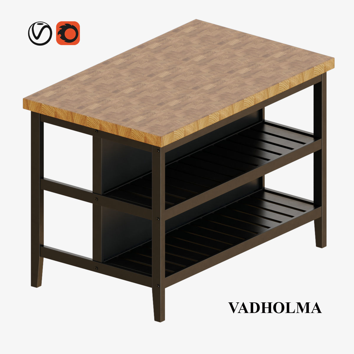 VADHOLMA kitchen table and stools 3D model | CGTrader
