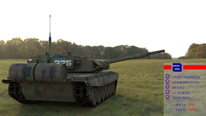 Weathered Camouflaged T90A Main Battle Tank 3D Model 3D model rigged | CGTrader