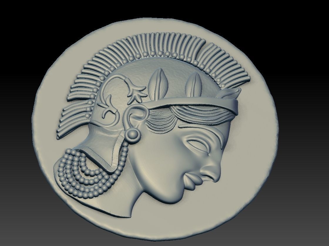 Greek Ancient drachma coin 3D model 3D printable | CGTrader
