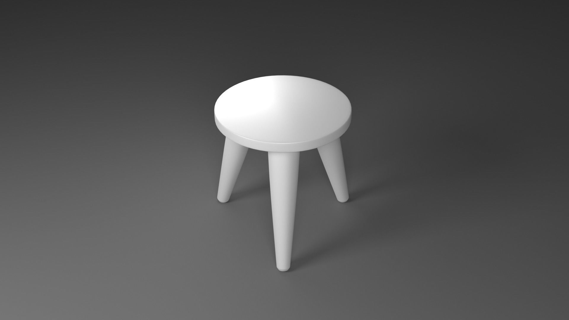 Three Legged Wooden Stool 3D model | CGTrader