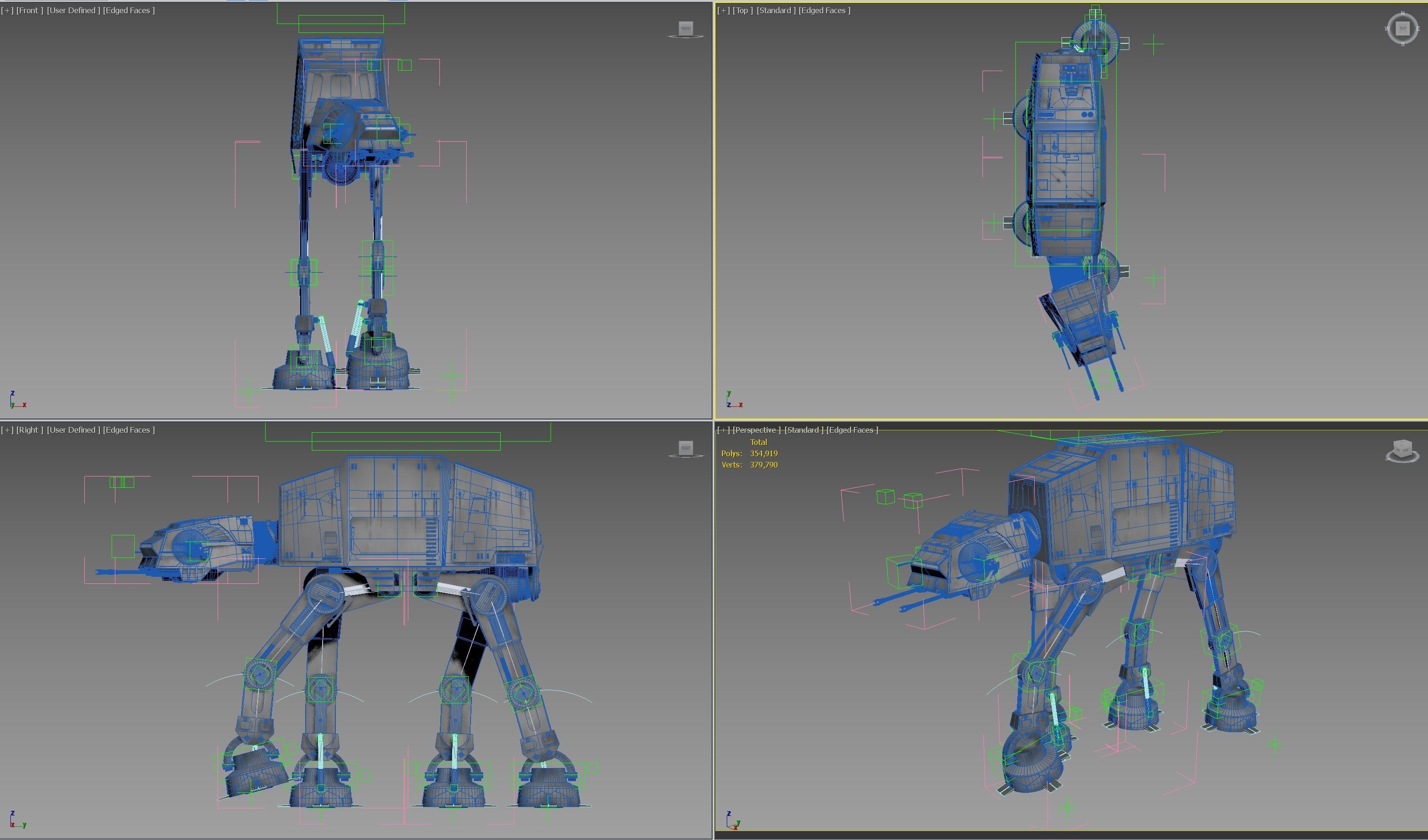 Star Wars Imperial AT-AT Walker free 3D model animated rigged | CGTrader