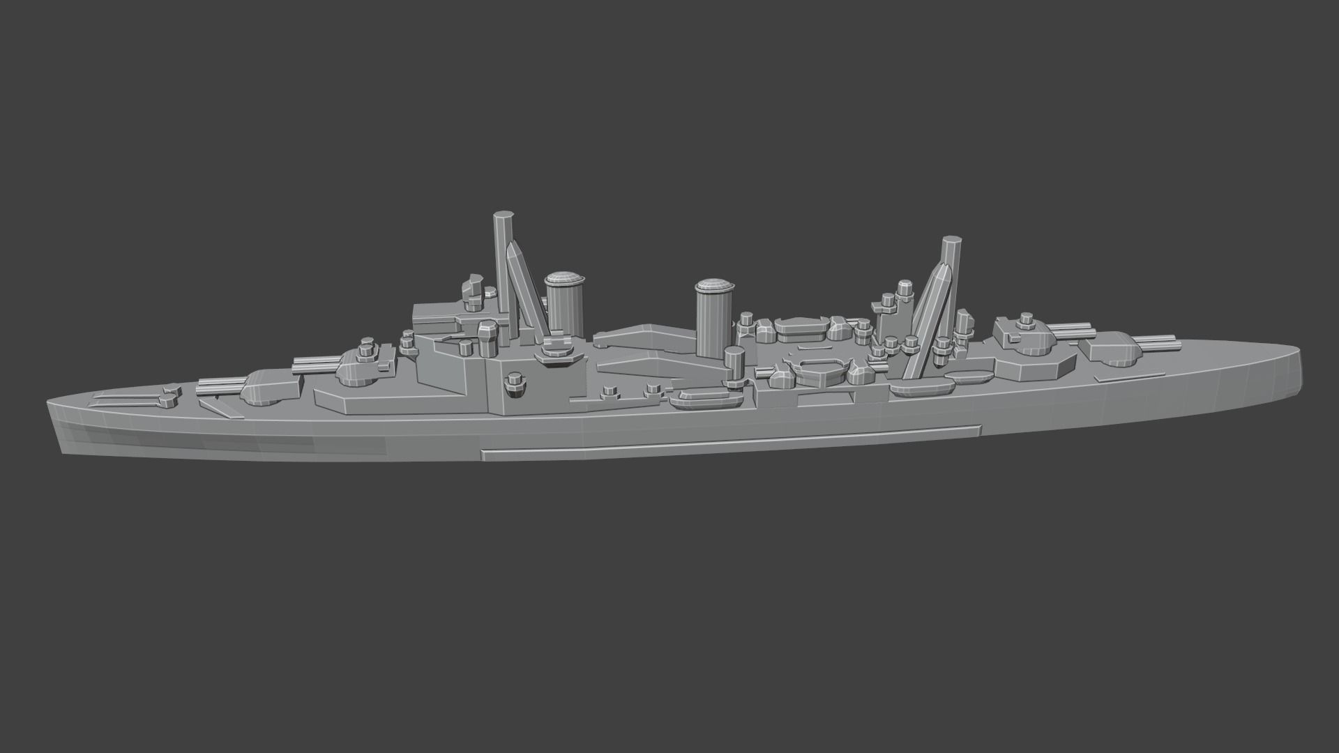 British County London Class Cruiser Warship 3D model 3D printable ...