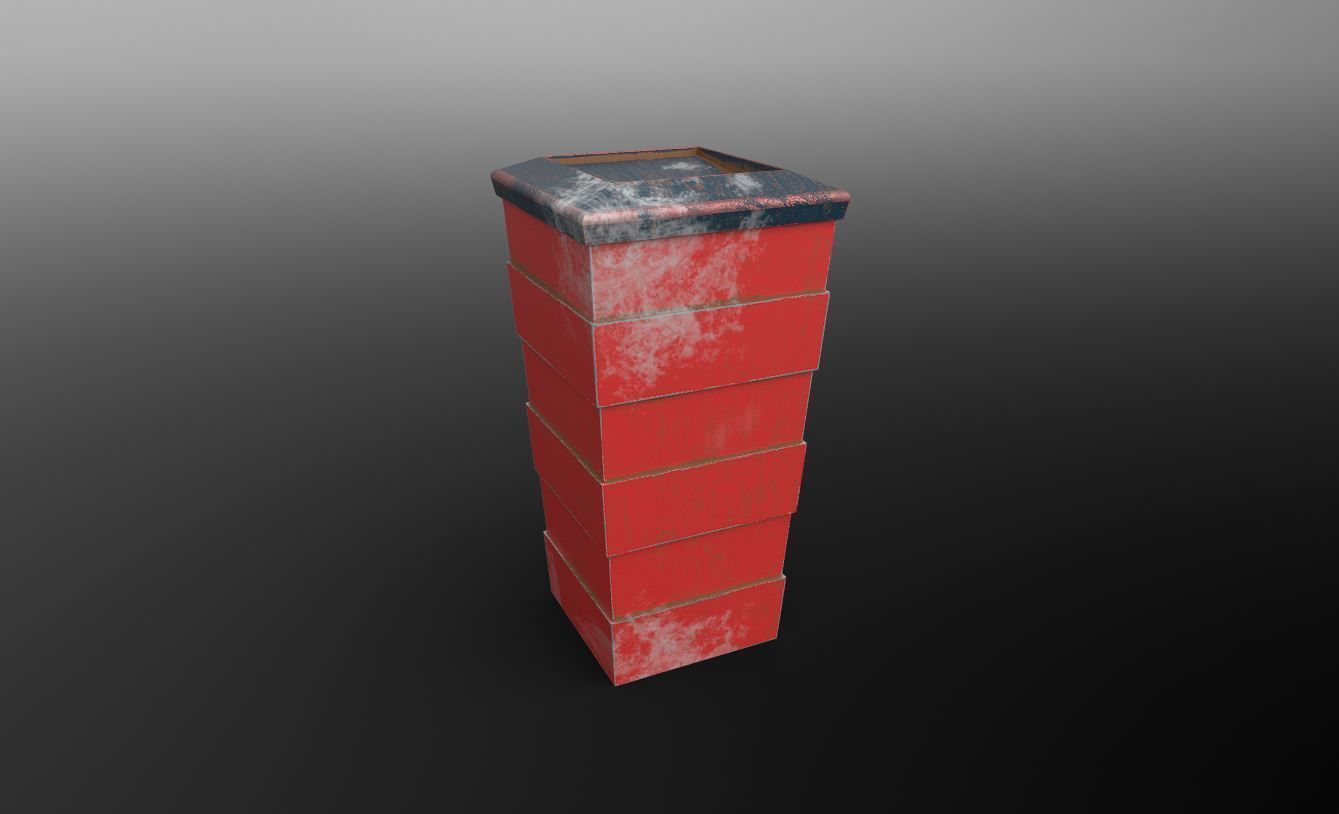 Road Side Dustbin 3d model with UV mapping and texture 3D model | CGTrader