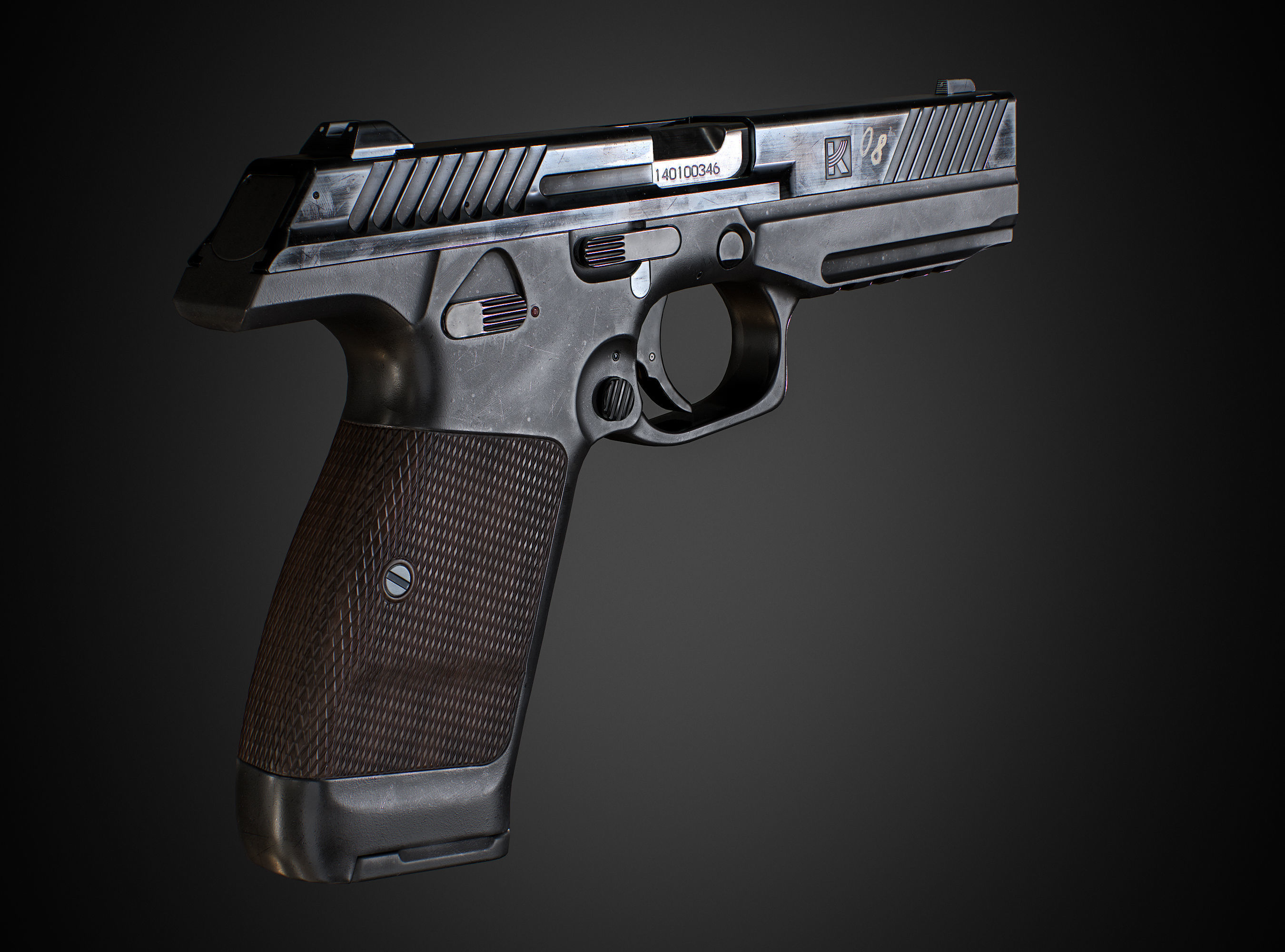 3D model PL 14 Lebedev pistol VR / AR / low-poly | CGTrader