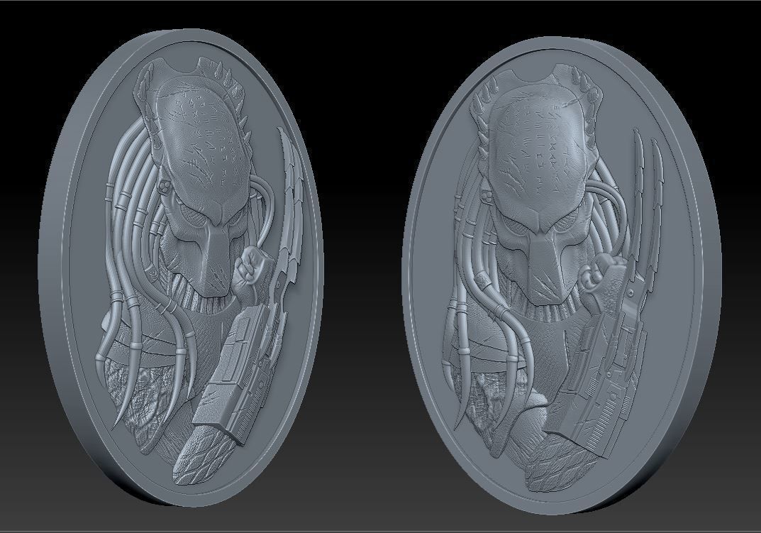 Predator Head 1 -relief - 2017 3D model 3D printable | CGTrader