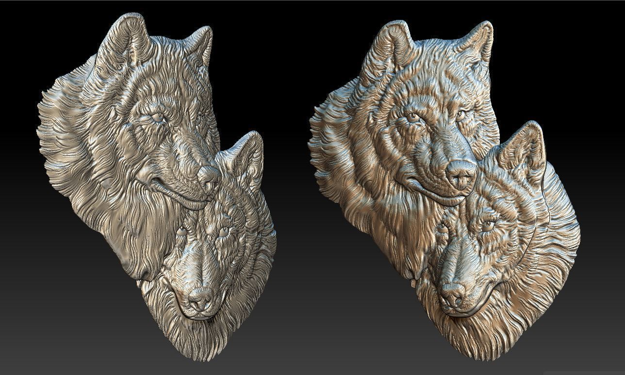 Wolves - relief - 2019 3D model 3D printable | CGTrader
