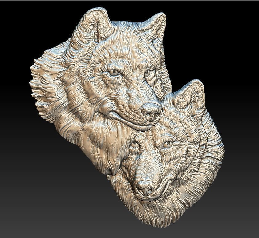 Wolves - relief - 2019 3D model 3D printable | CGTrader